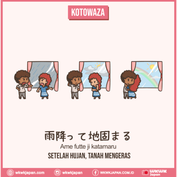 Peribahasa 雨降って地固まる (ame futte ji katamaru) dalam bahasa Jepang ...