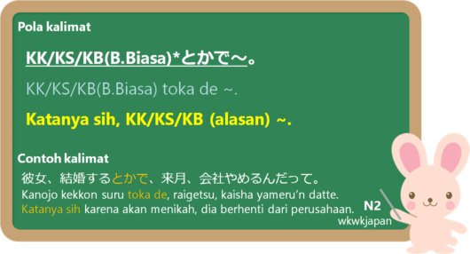 とかで (toka de) dalam Bahasa Jepang | Belajar Bahasa Jepang Online ...