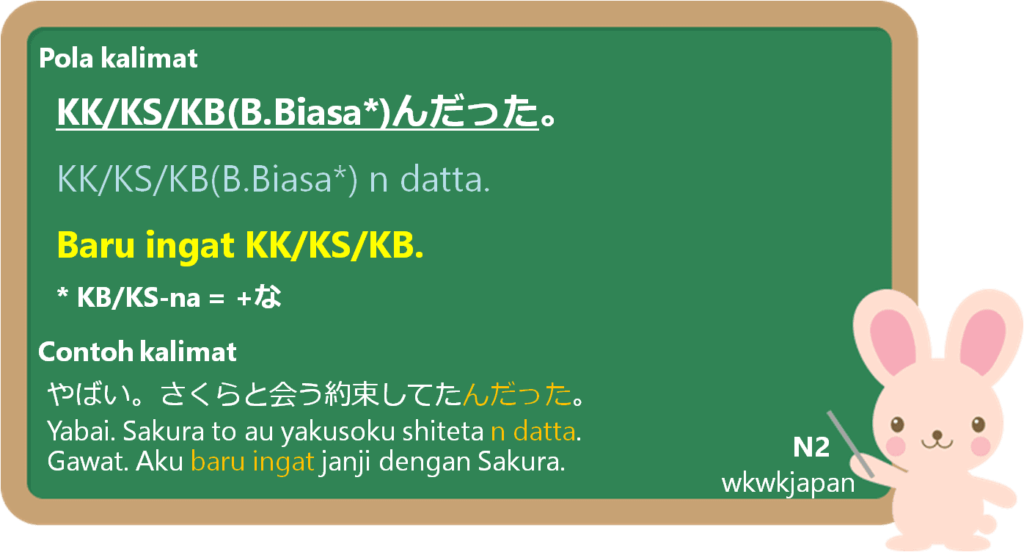 んだった (n datta) dalam Bahasa Jepang | Belajar Bahasa Jepang Online ...
