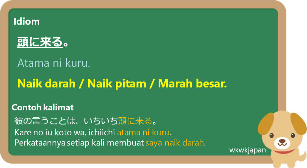 頭に来る (atama ni kuru) dalam Bahasa Jepang | Belajar Bahasa Jepang Online ...